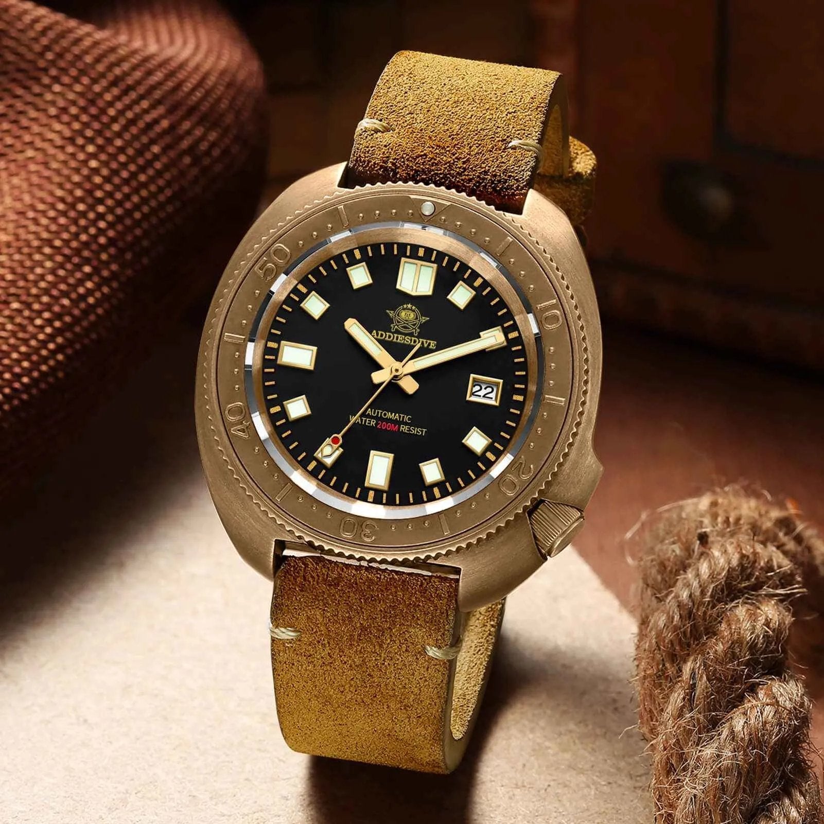 Addiesdive Bronze Watches | Automatic NH35 Movement – ADDIESKIN